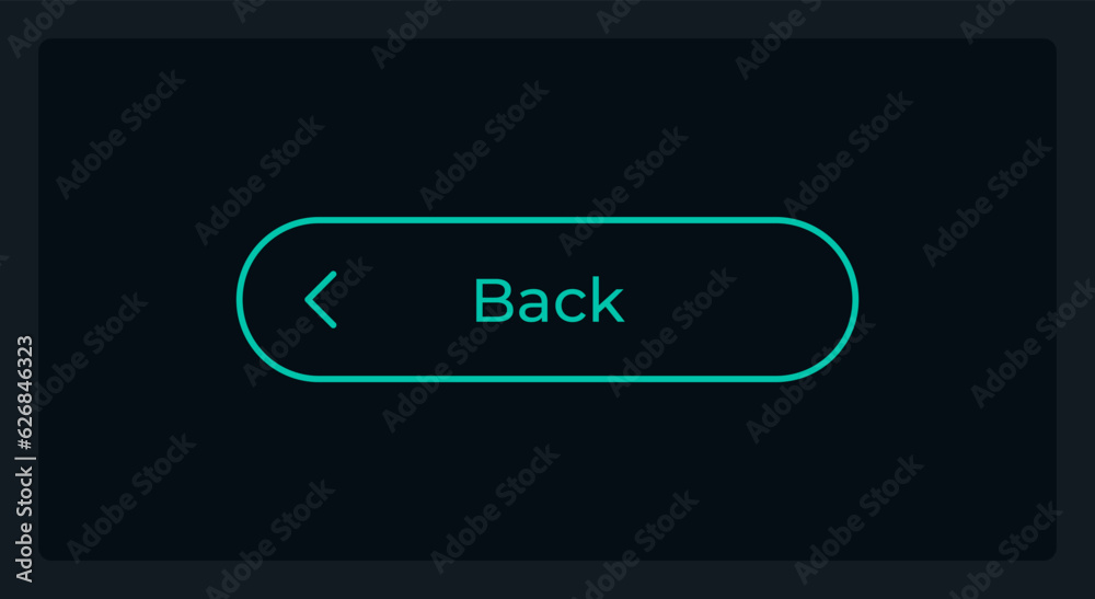 Hover return button UI element template. Editable isolated vector dashboard component. Flat user ...