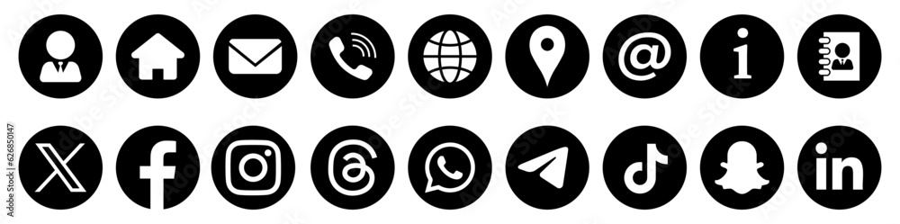 Connect Icons.Contact us icon set.Contact and Communication Icons.Set ...