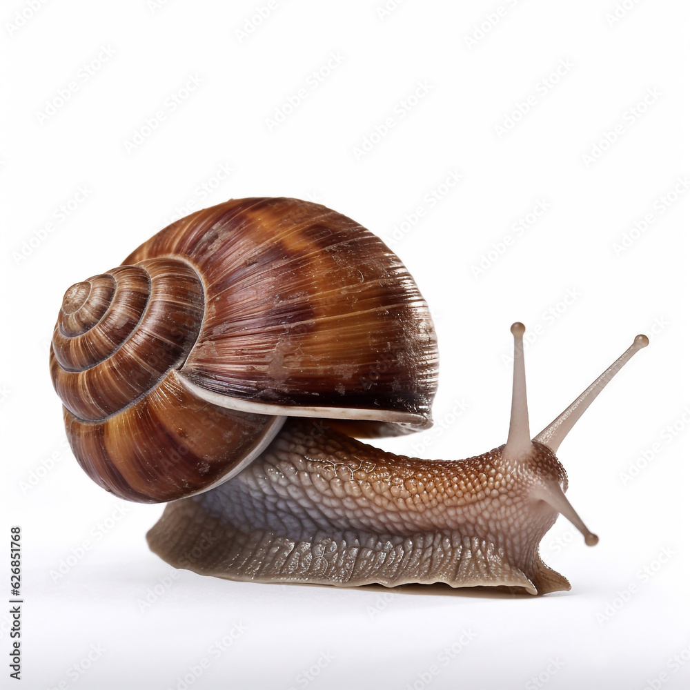 Beautiful big wild snail looking forward is shown in full length, Ai ...