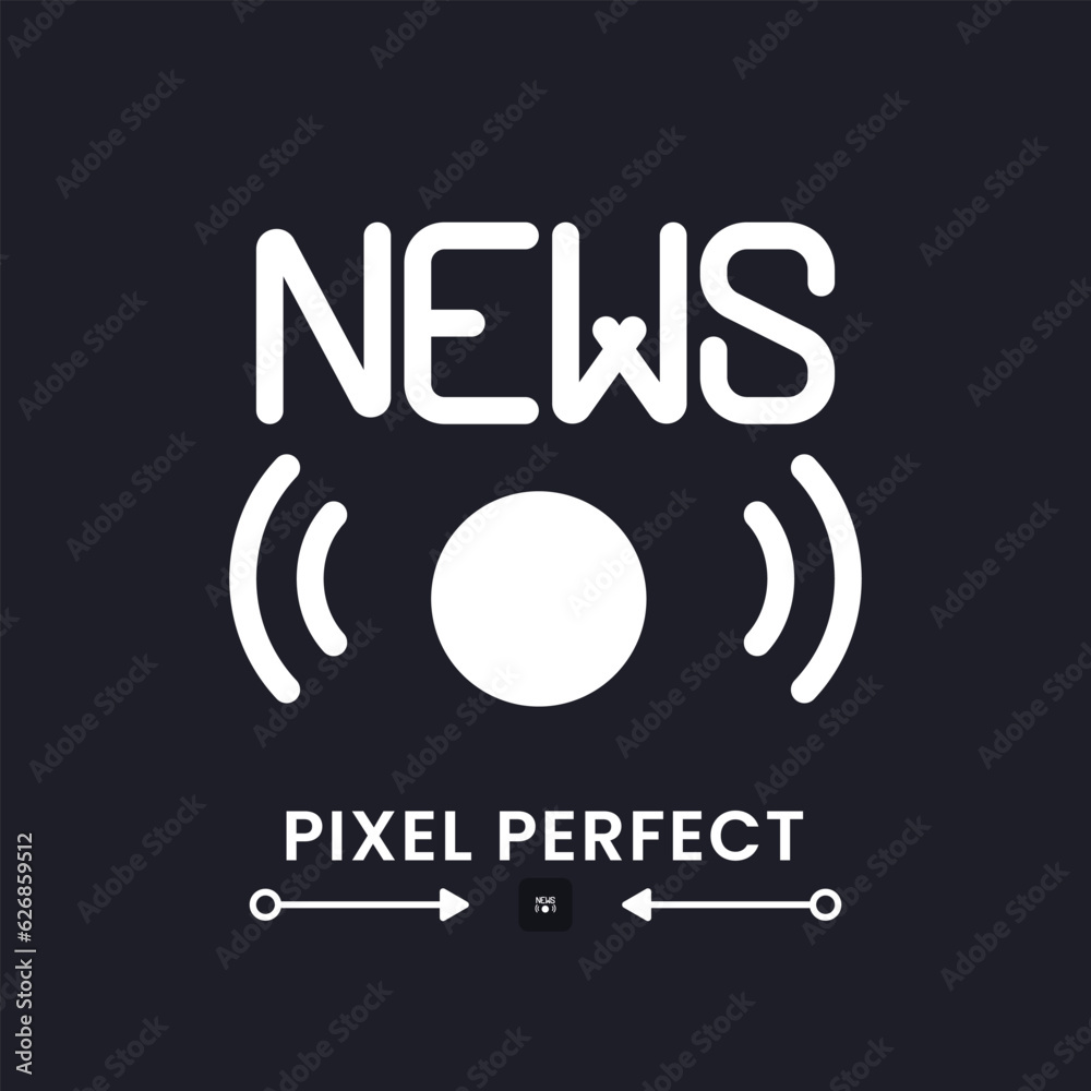 Live news white solid desktop icon. Online television. TV broadcasting ...