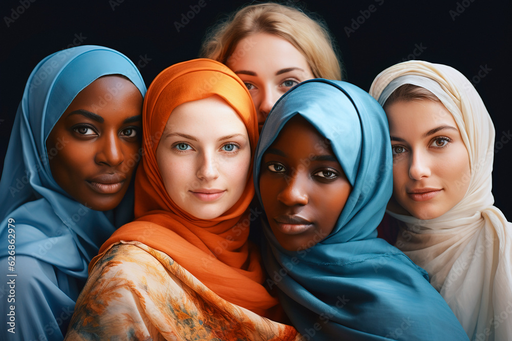 Diversity, beauty and portrait of a group of women. Feminism, female ...