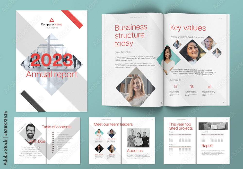 Company Annual Report Layout Stock Template | Adobe Stock