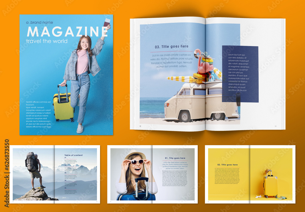 Minimalist Magazine Layout Stock Template | Adobe Stock