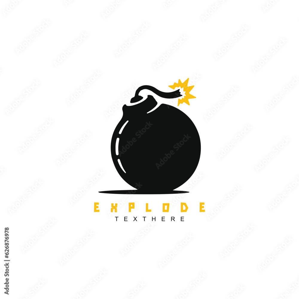 Silhouette fire bomb logo design. Explode bomb logo vector Stock Vector ...