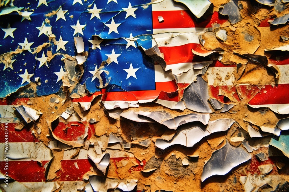 Usa flag in a dirty look created with generative AI technology. Stock ...