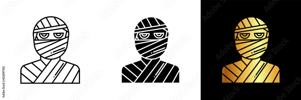 The Mummy Icon represents a preserved corpse wrapped in bandages, often ...