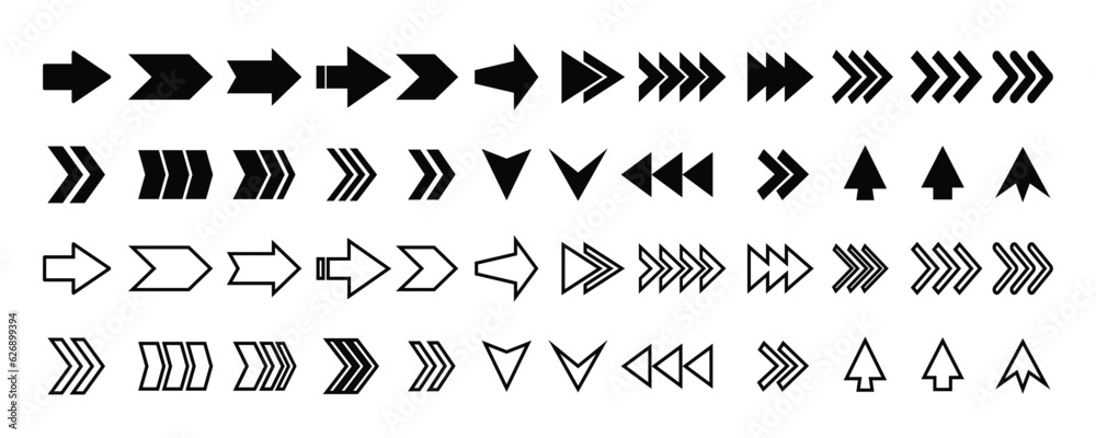 Arrow icon set. Arrow icons. Mega set of vector arrows. Arrows big ...