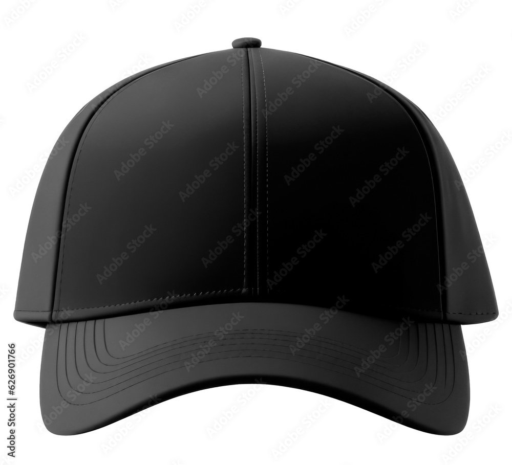 Blank Black baseball cap isolated on transparent background. Template ...