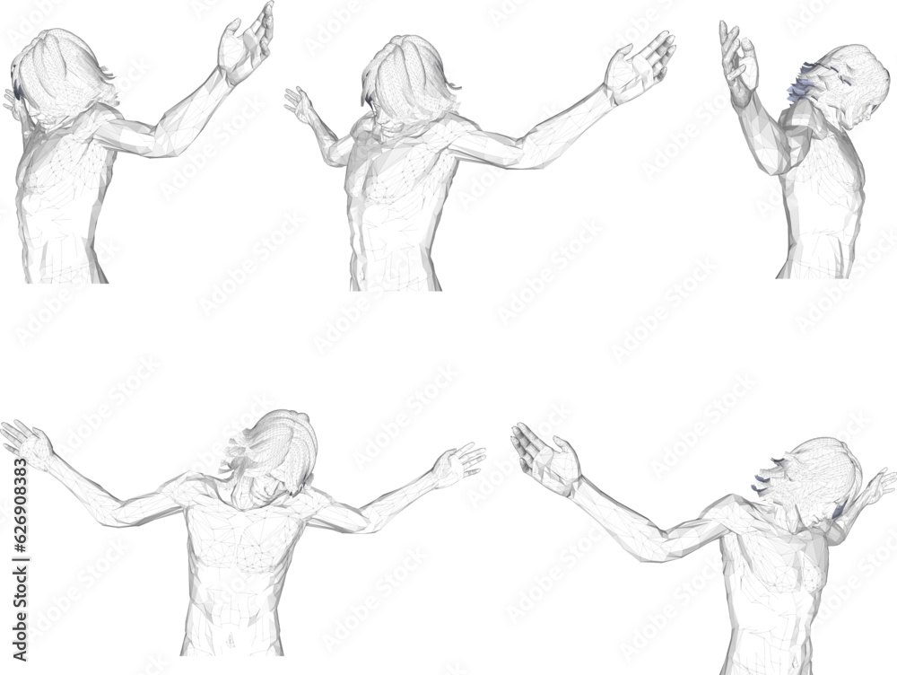 Sketch vector illustration of a statue of jesus surrendering to god ...