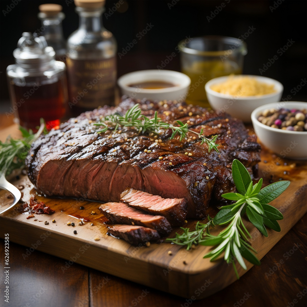 kobe beef served in the style of salt bae, olive oil, roasted garlic ...