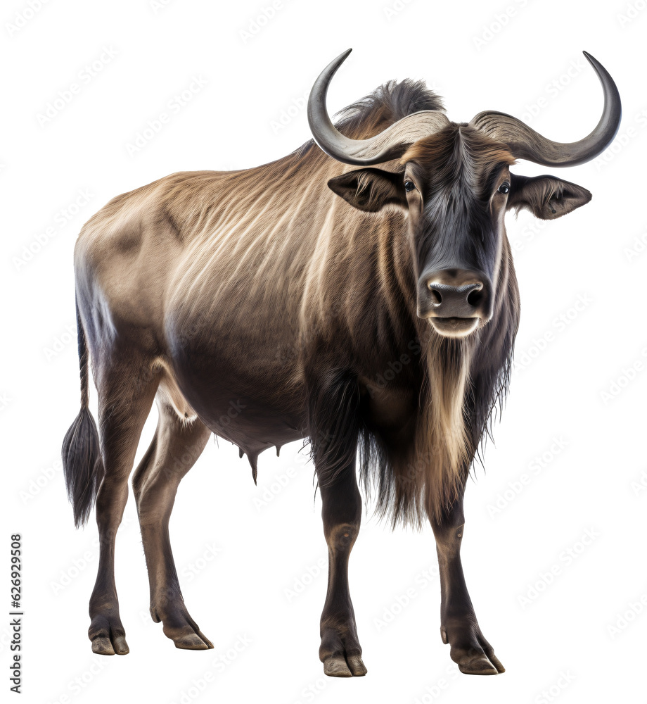 Wildebeest isolated on the transparent background PNG. AI generative ...