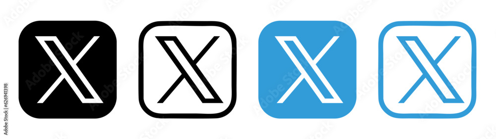Twitter new logo png. Twitter X logo png. X app icon blue logotype ...