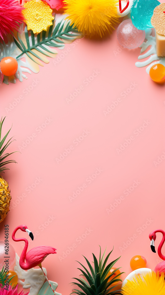 Where the tropics meet your birthday A unique border design featuring ...