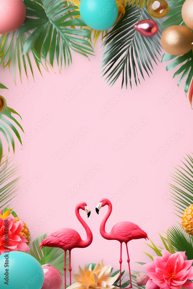 Where the tropics meet your birthday A unique border design featuring ...