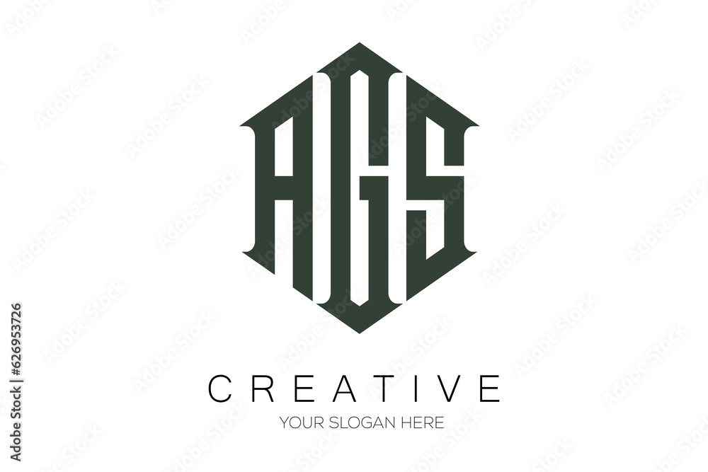 Monogram Logo Design. AGS letter logo design, Modern logo design. Stock ...