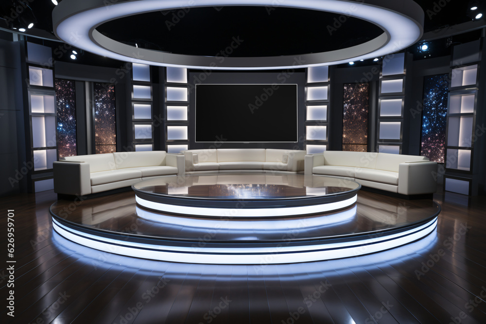 Tv Studio. Backdrop for TV shows .TV on wall. News studio. The perfect ...