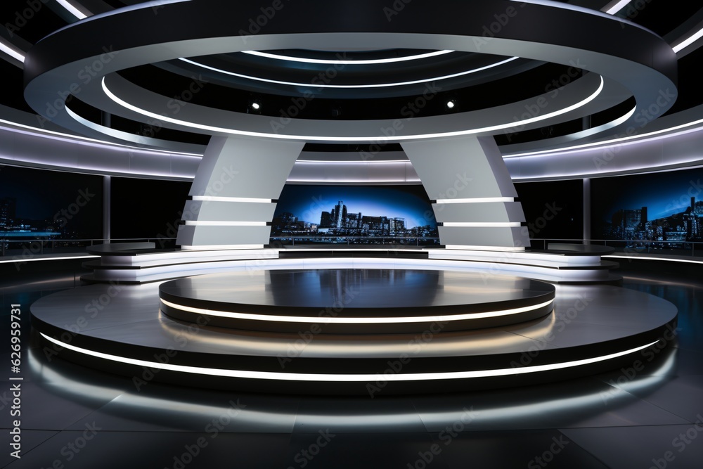 Tv Studio. Backdrop for TV shows .TV on wall. News studio. The perfect ...