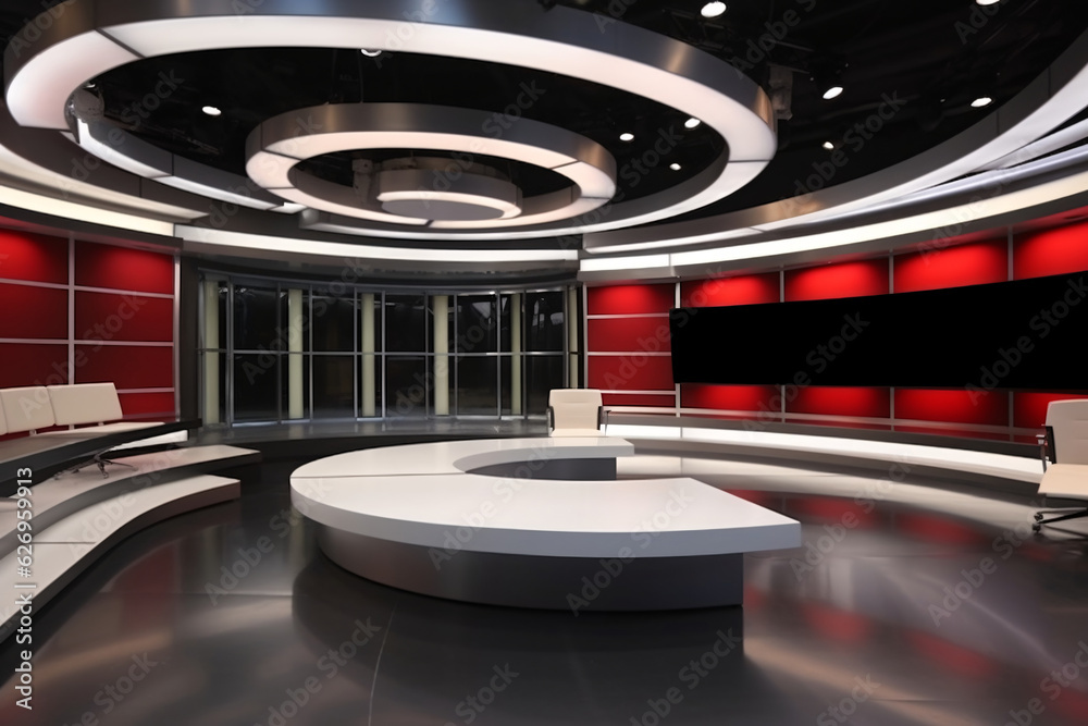 Tv Studio. Backdrop for TV shows .TV on wall. News studio. The perfect ...