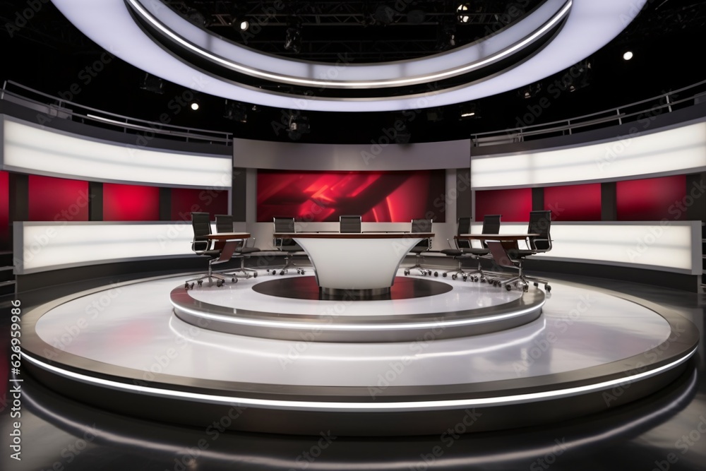 Tv Studio. Backdrop for TV shows .TV on wall. News studio. The perfect ...