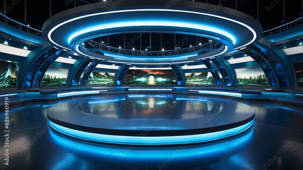 Tv Studio. Backdrop for TV shows .TV on wall. News studio. The perfect ...