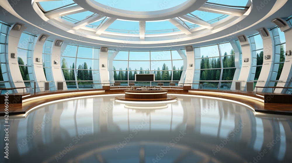 Tv Studio. Backdrop for TV shows .TV on wall. News studio. The perfect ...