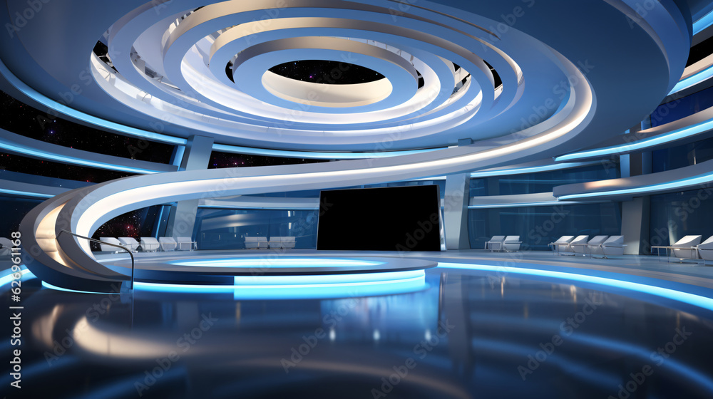 Tv Studio. Backdrop for TV shows .TV on wall. News studio. The perfect ...