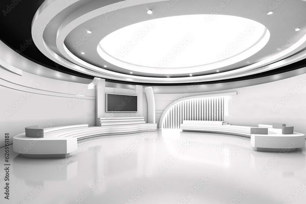 Tv Studio. Backdrop for TV shows .TV on wall. News studio. The perfect ...