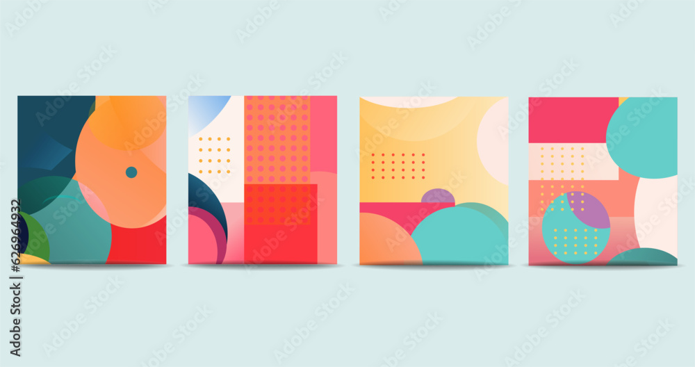 Plantillas creativas de arte universal con elementos abstractos. Para ...