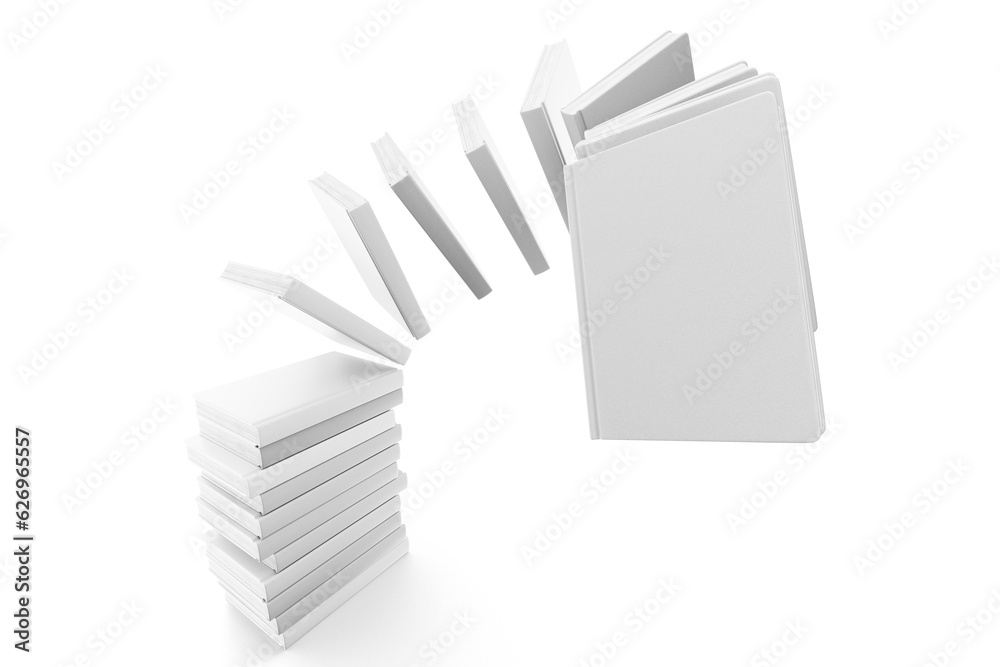Mockup of a white book, notepad. Mockup stack of books. The concept of ...