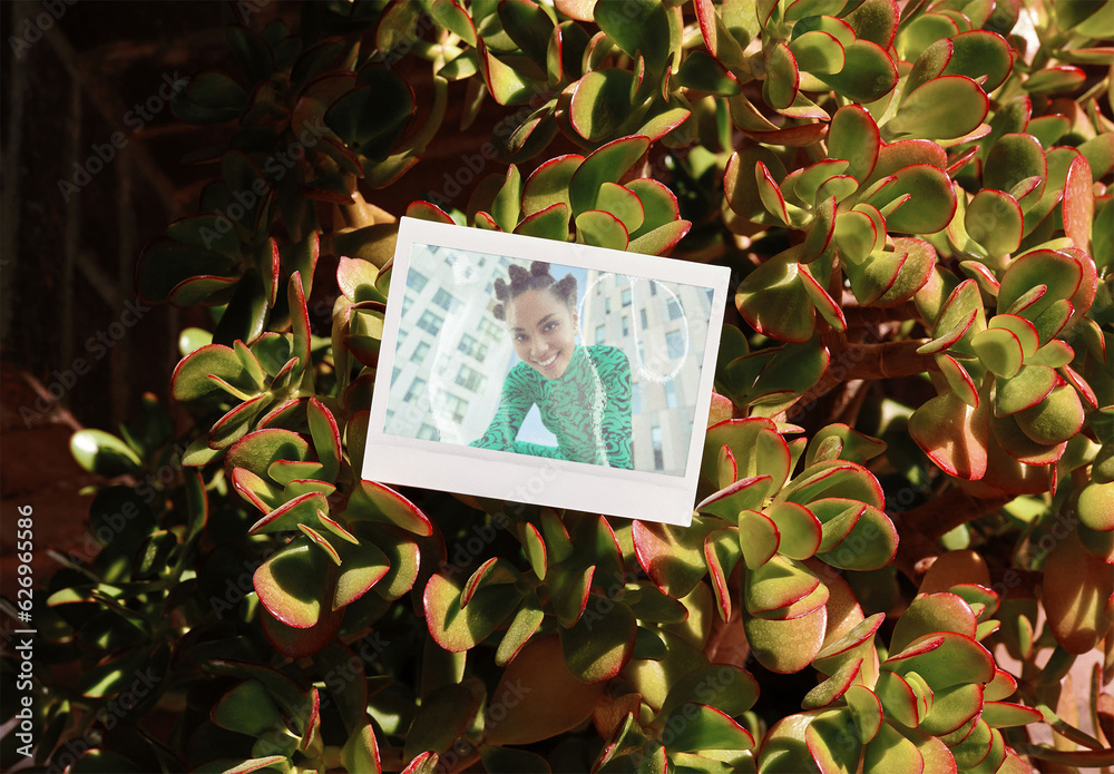 Mockup of customizable instant camera photo print available in ...