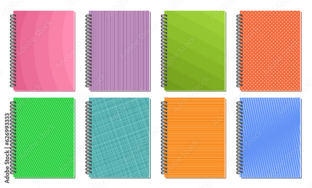 Vector Spiral Notebook Covers, lot collection of 8 cut out ...