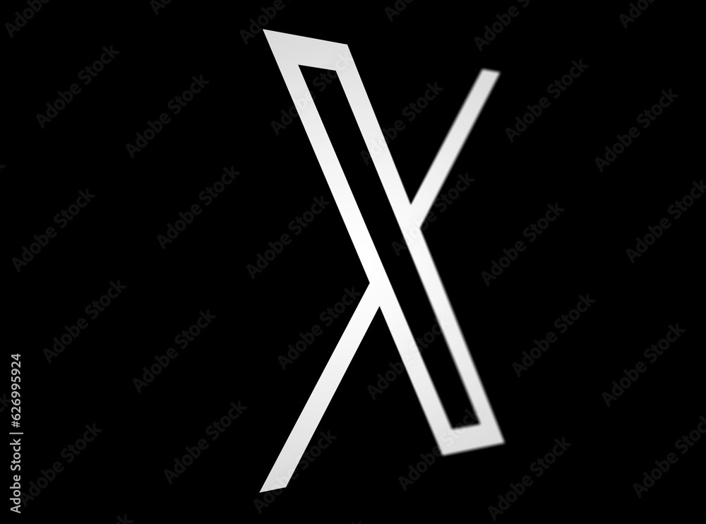 The new X logo that as of July 23, 2023 has replaced the historic ...