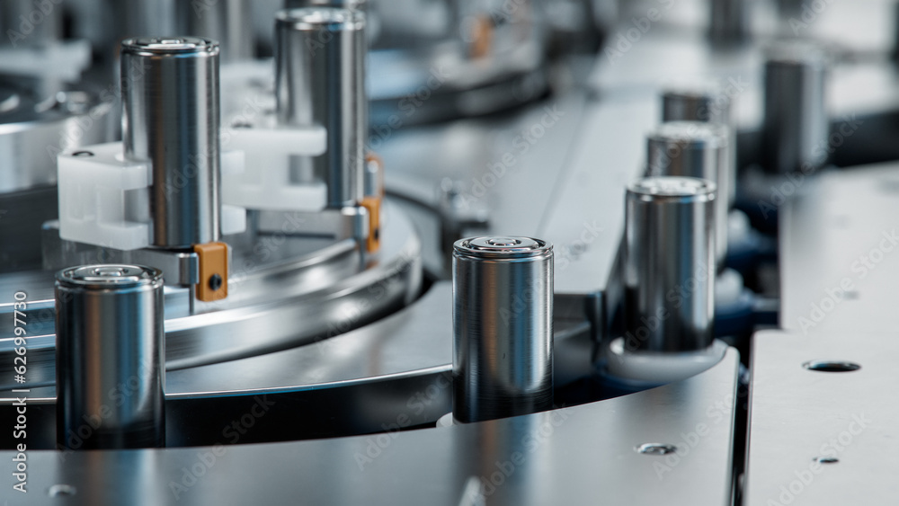 Close-up of Li-ion Cells for High-voltage Electric Vehicle Batteries ...