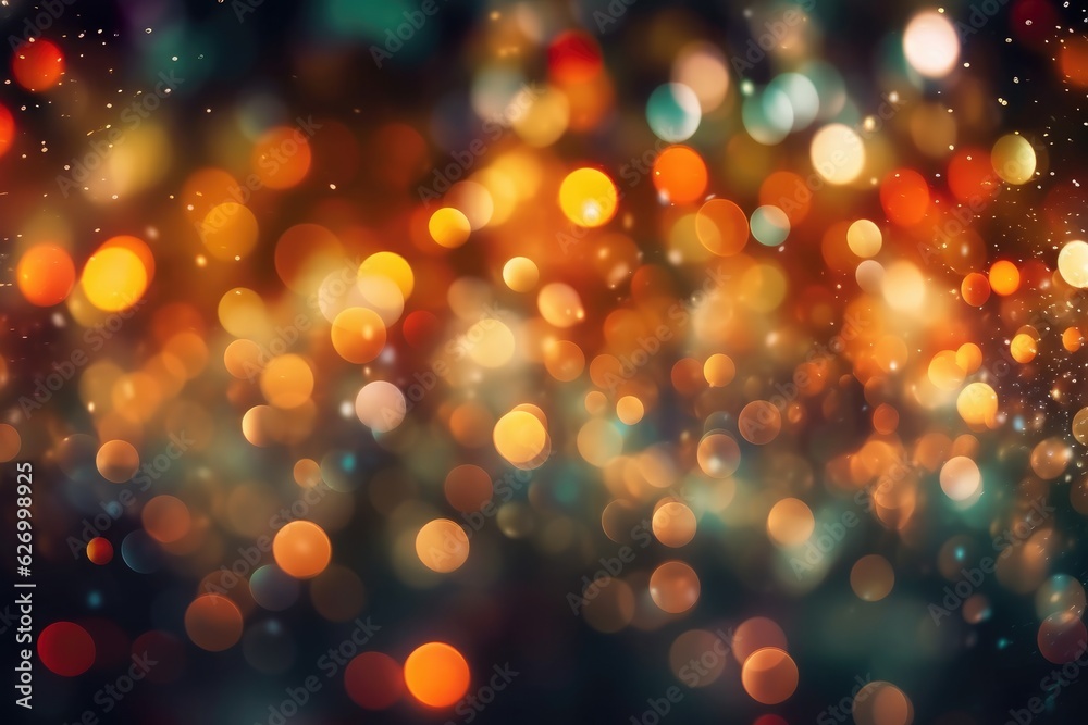 Happy Christmas light decorations in new year night winter background ...