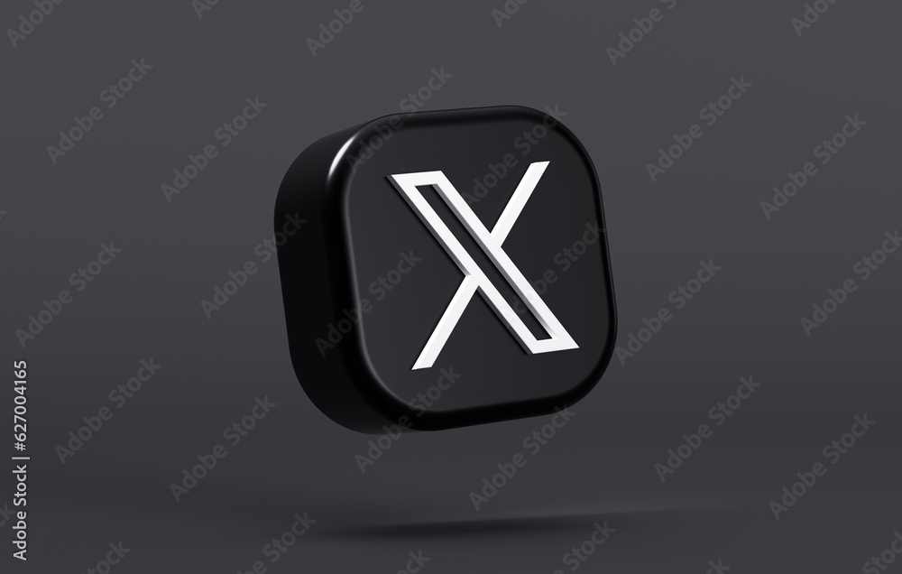 Valencia, Spain - July, 2023: X app floating logo on a dark color ...