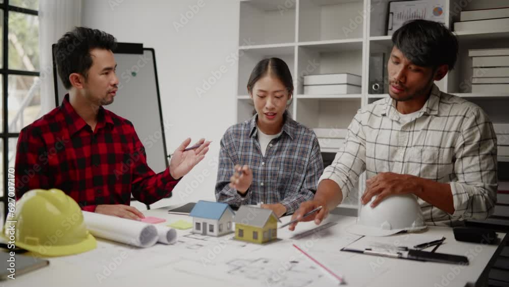 Business team working brainstorming and measuring for cost estimating ...