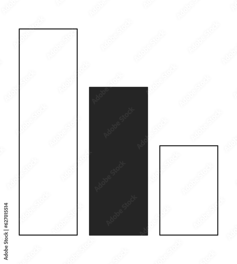Column graph flat monochrome isolated vector object. Bar graphs. Data ...