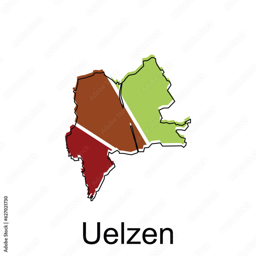 Map of Uelzen colorful design, World Map International vector template ...