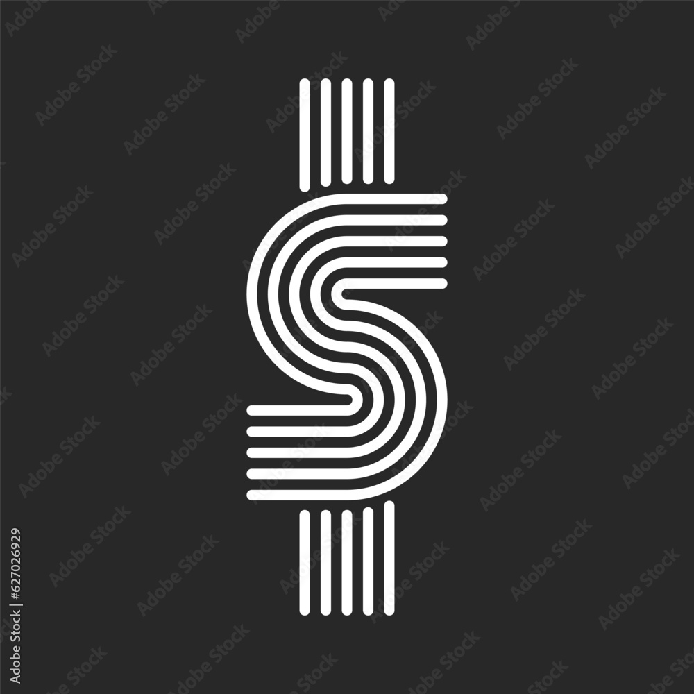 Letter S monogram initial logo rounded shape, look like dollar sign ...