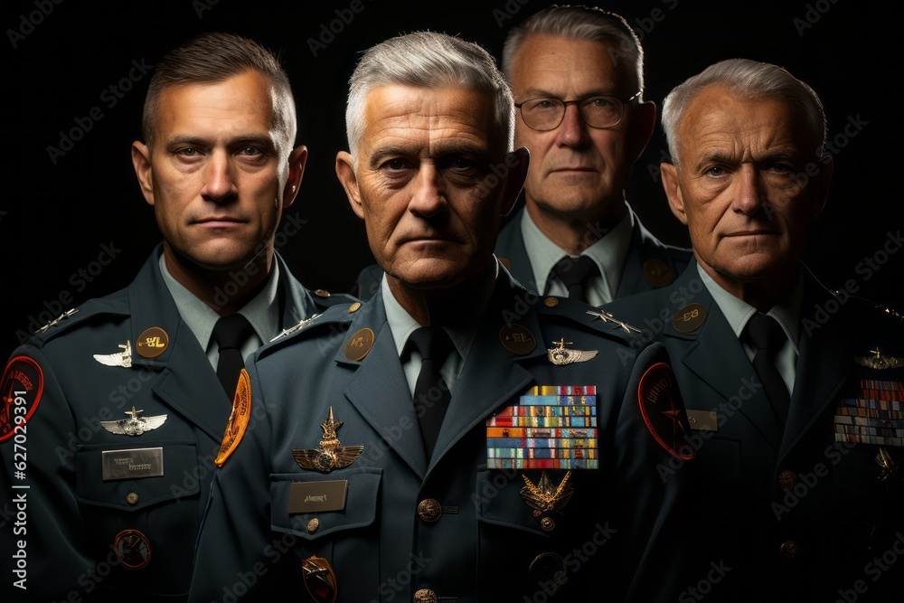 Respected veterans in uniform, showcasing their years of service and ...