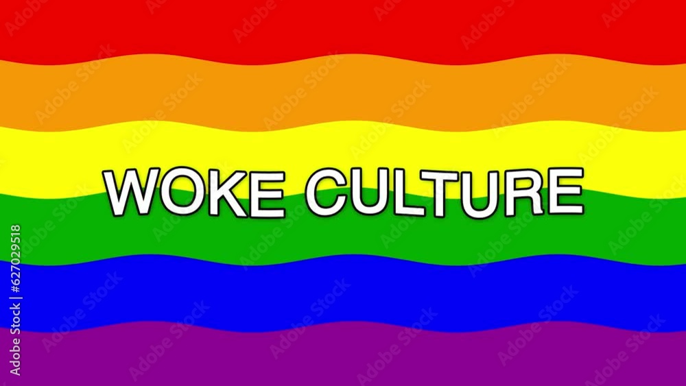 Woke culture associated with lgbtqia movement 4k animation, Woke culture waving text vídeo do ...