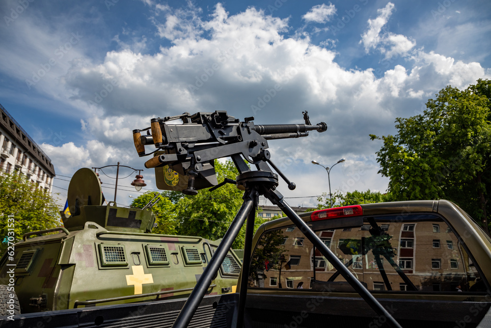 Drone hunters the war in Ukraine. Machine gun for shooting down ...