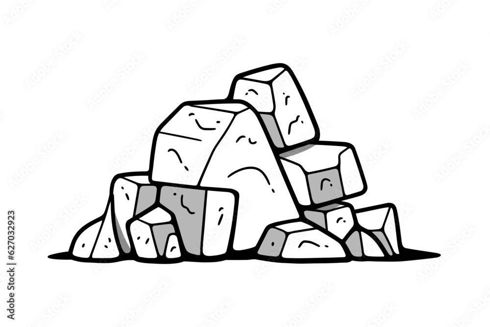 Vetor de Doodle inspired Keystone, cartoon sticker, sketch, vector ...