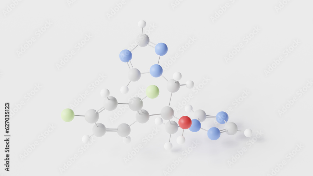 fluconazole molecule 3d, molecular structure, ball and stick model ...
