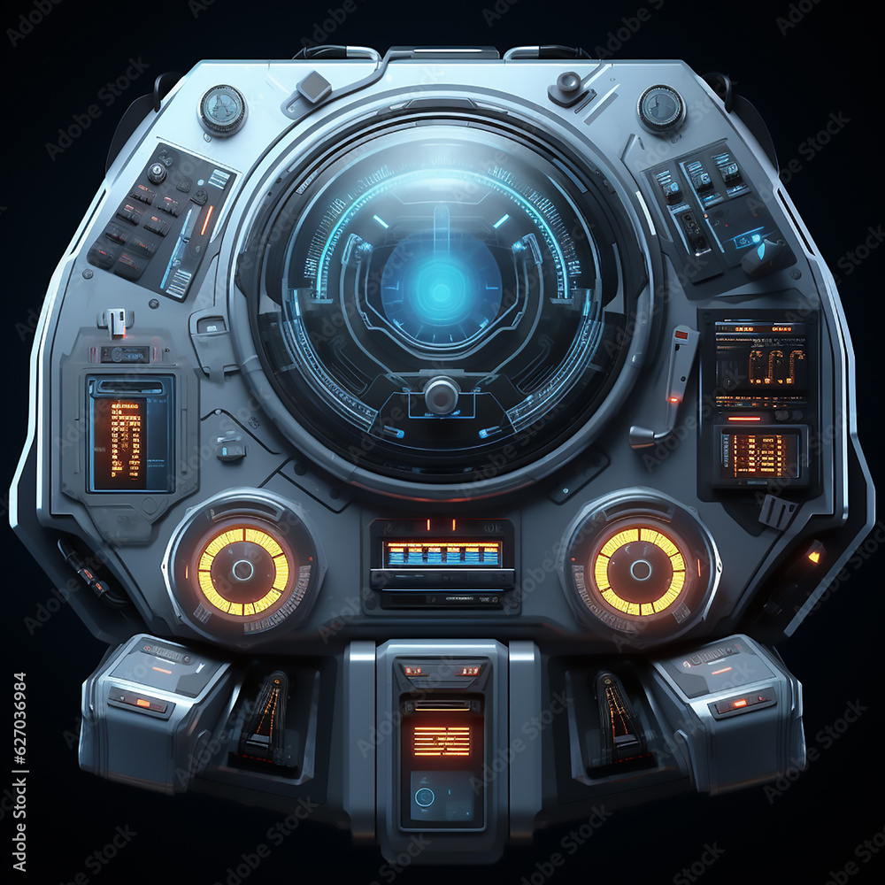 Cockpit dashboard. Hud spaceship hologram interface futuristic aircraft ...