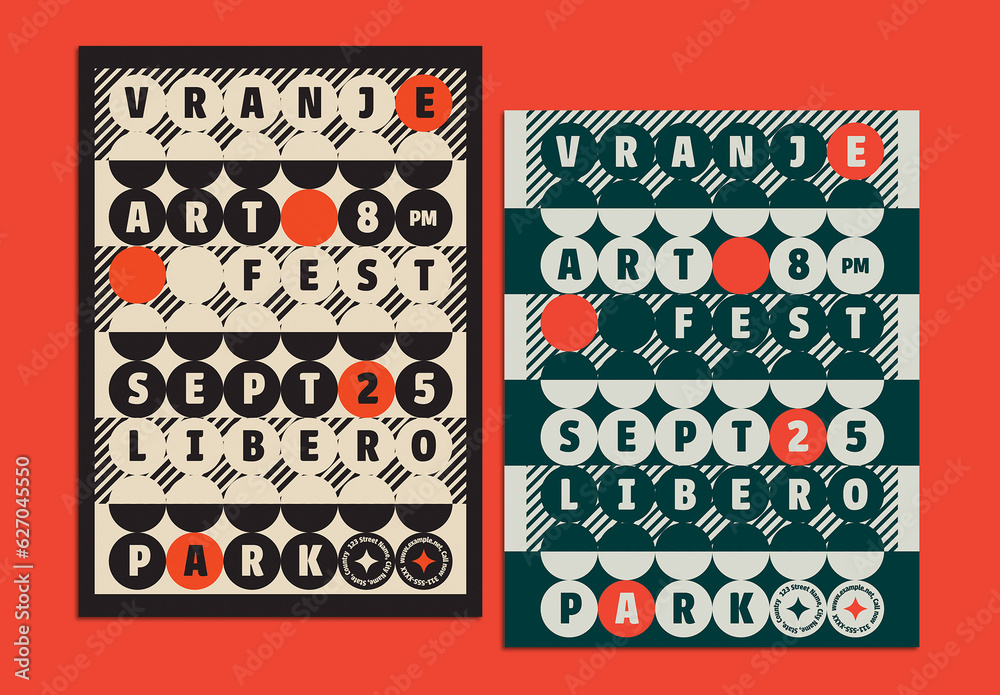 Vintage Abstract Event Poster Layout Design for Advertise Stock ...