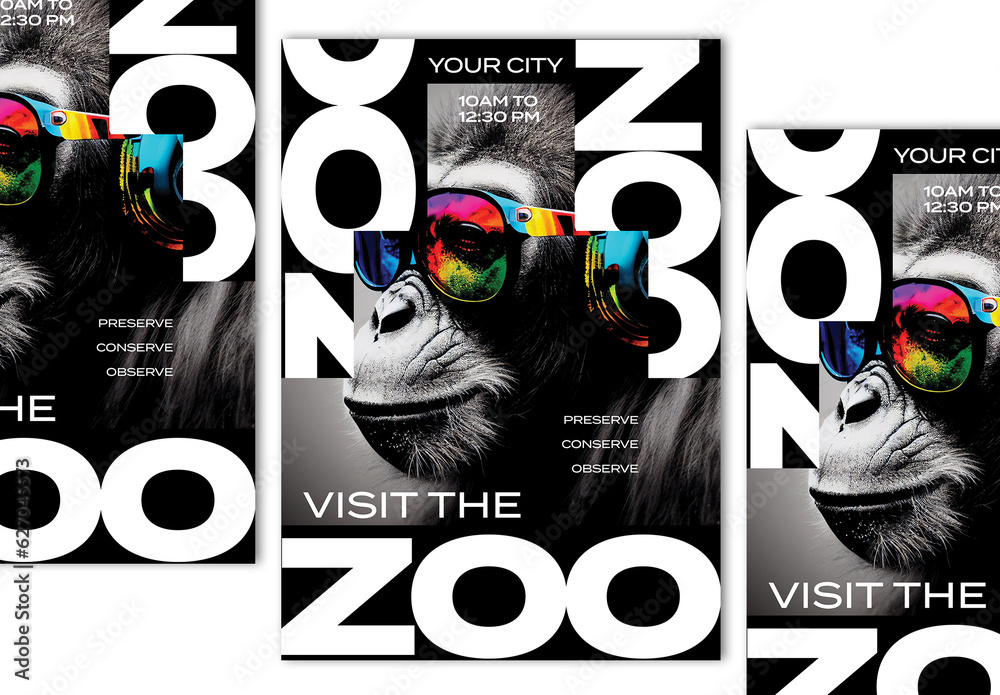 Black and White Bold Typography Poster Layout Design Stock Template ...