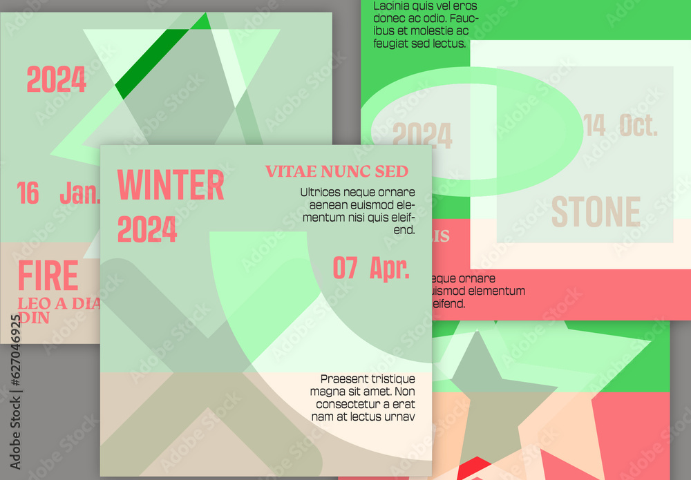 Social Media Square Post Layout Simple Overlapping Geometrical Shapes ...