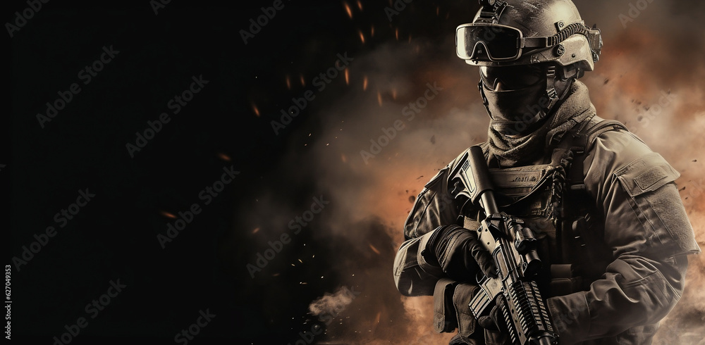 swat team soldier in fog scene background battlefield action ai ...