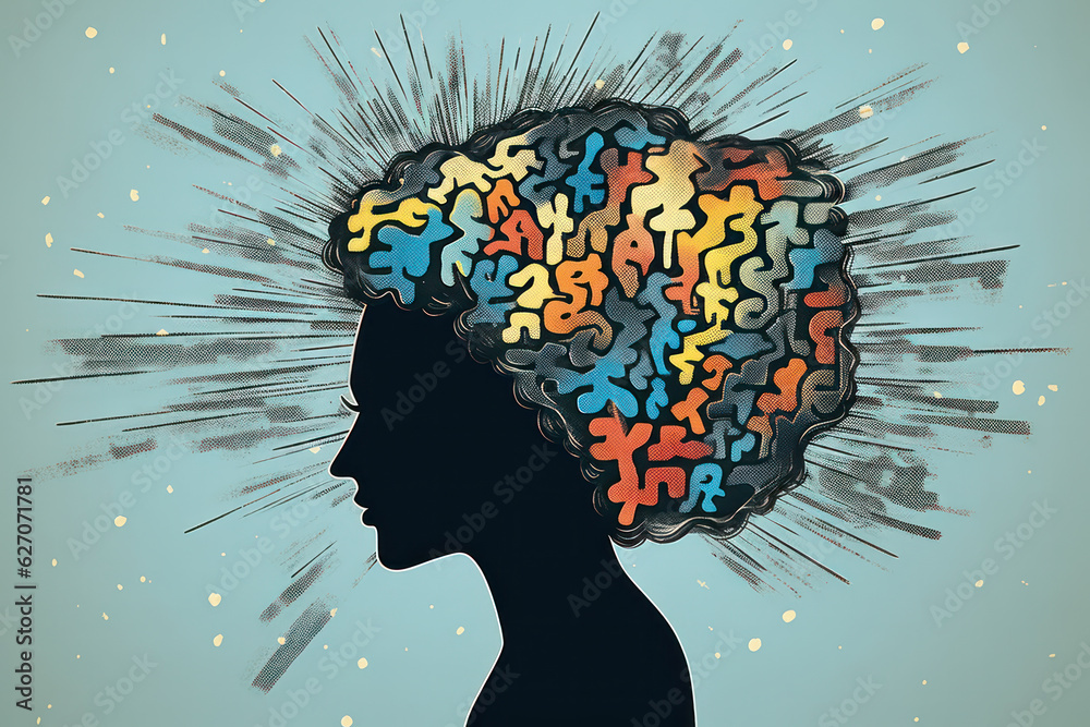 A series of images depicting the impact of mental health on physical ...